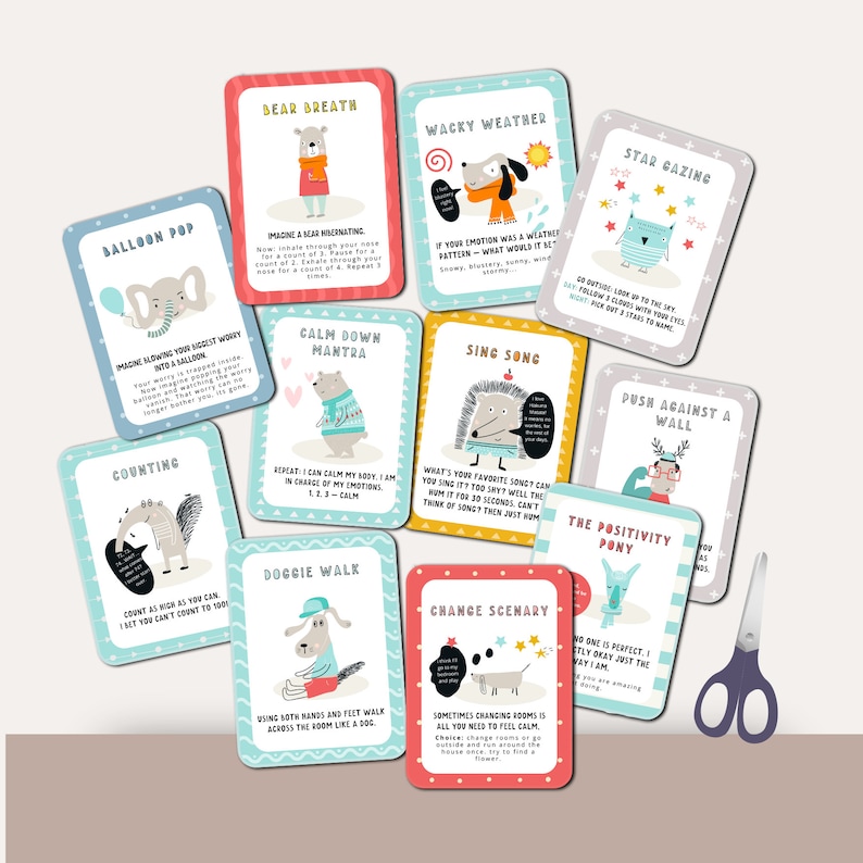 Calm Down Cards | Mindfulness Cards | Breathing Cards | Coping Skills ...