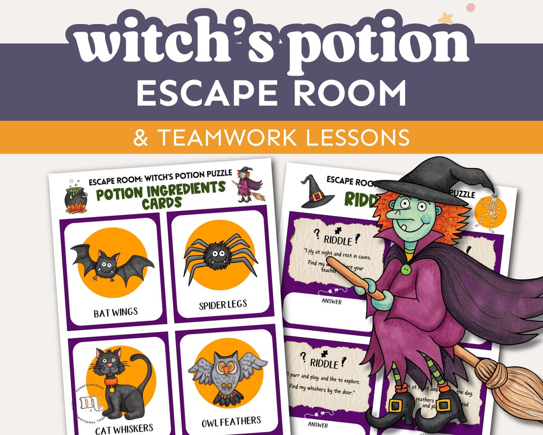 Halloween Escape Room Kit: Witches Potion Team Building Activity ...