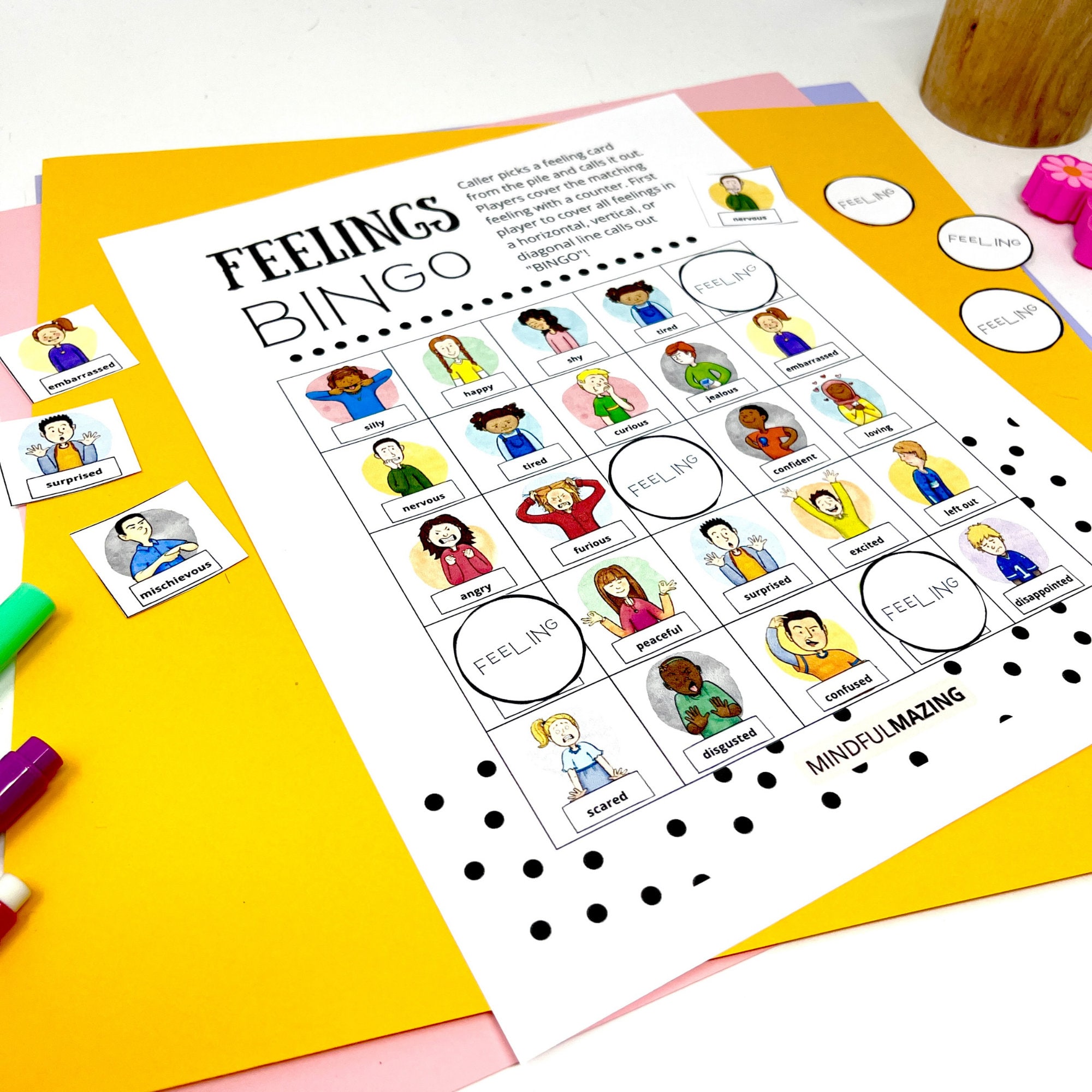Feelings BINGO Game | Printable BINGO Game | Social Emotional Learning ...