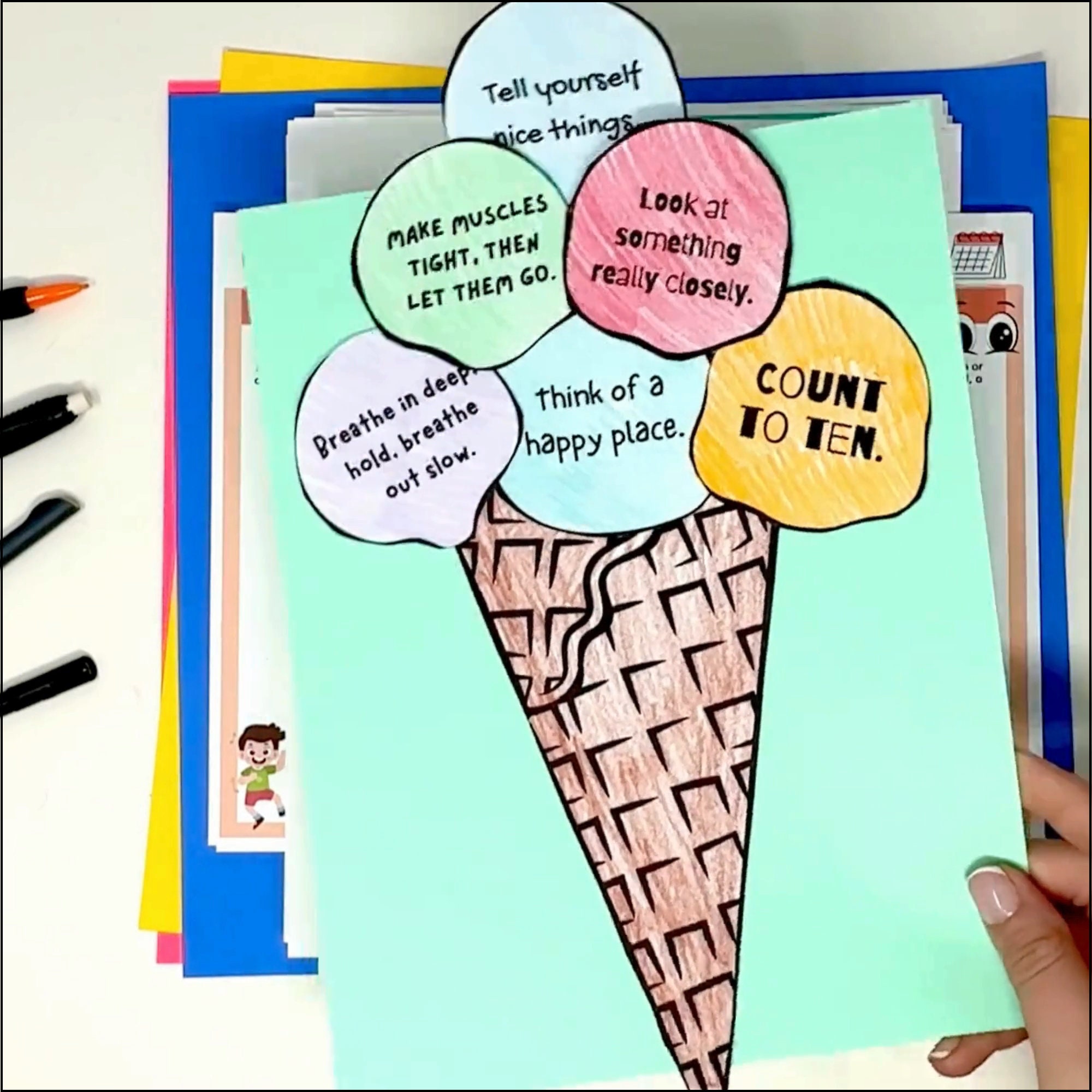 Cool Down Cones Coping Strategies, Coping Skills List, Emotional ...