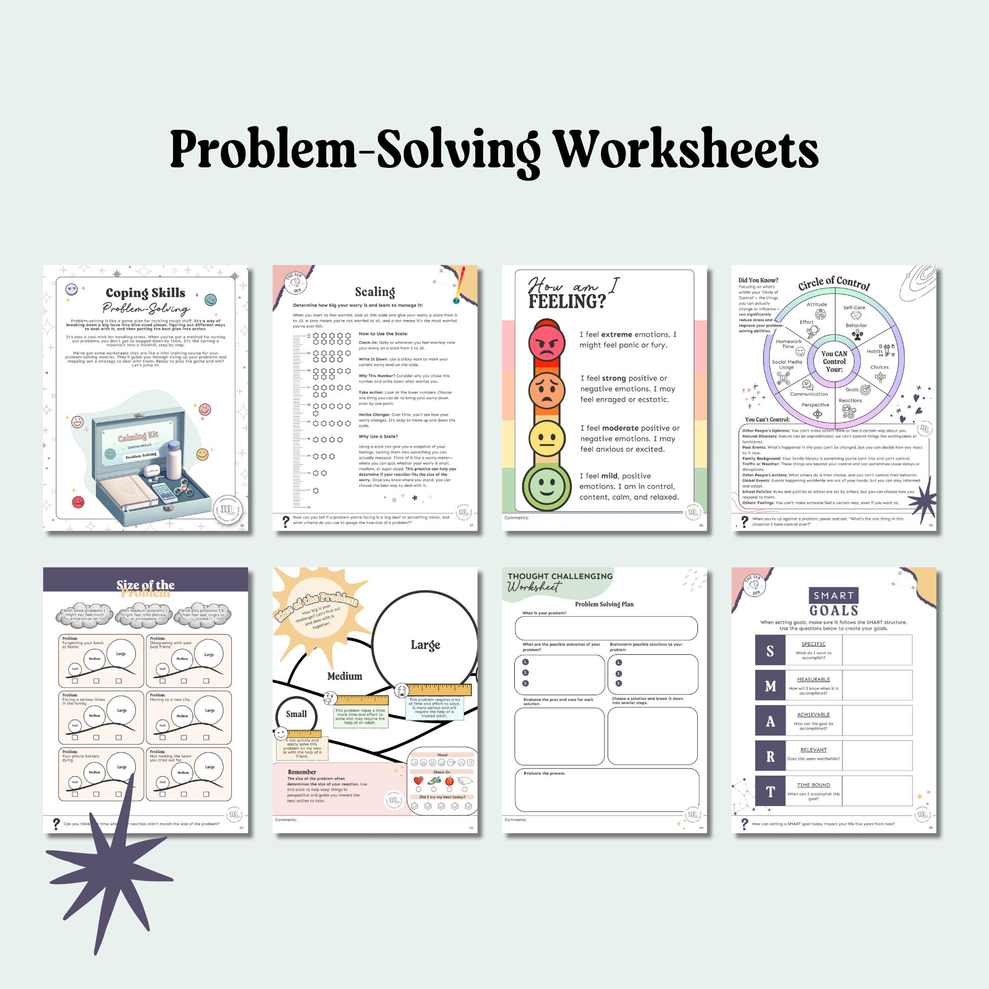 Teen Therapy Worksheets Bundle, Therapist Journal Anxiety, Teenagers ...