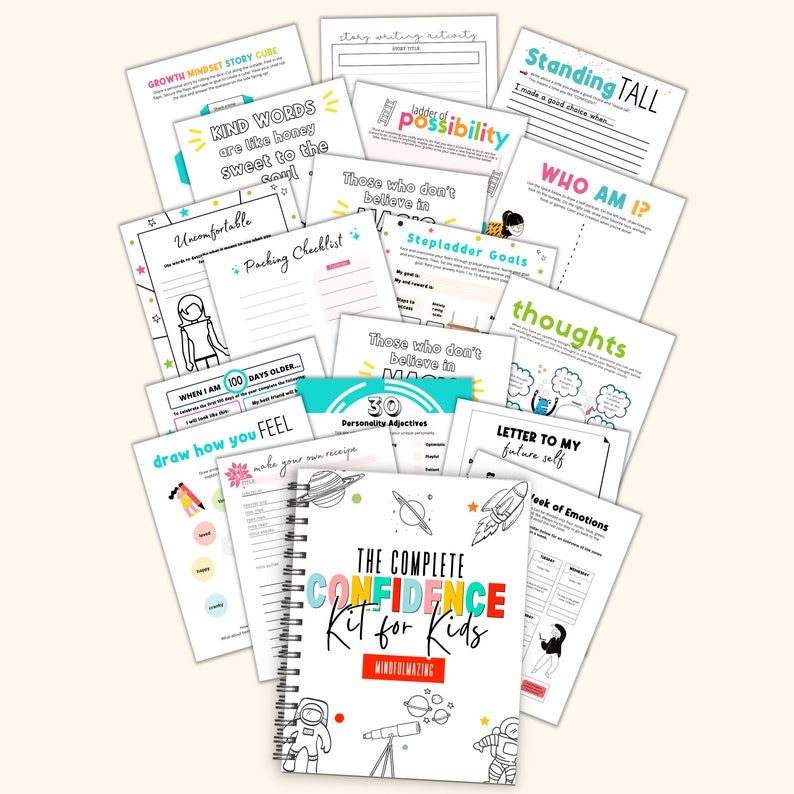 Confidence Self Esteem Printables for Kids Growth Mindset Downloadable ...