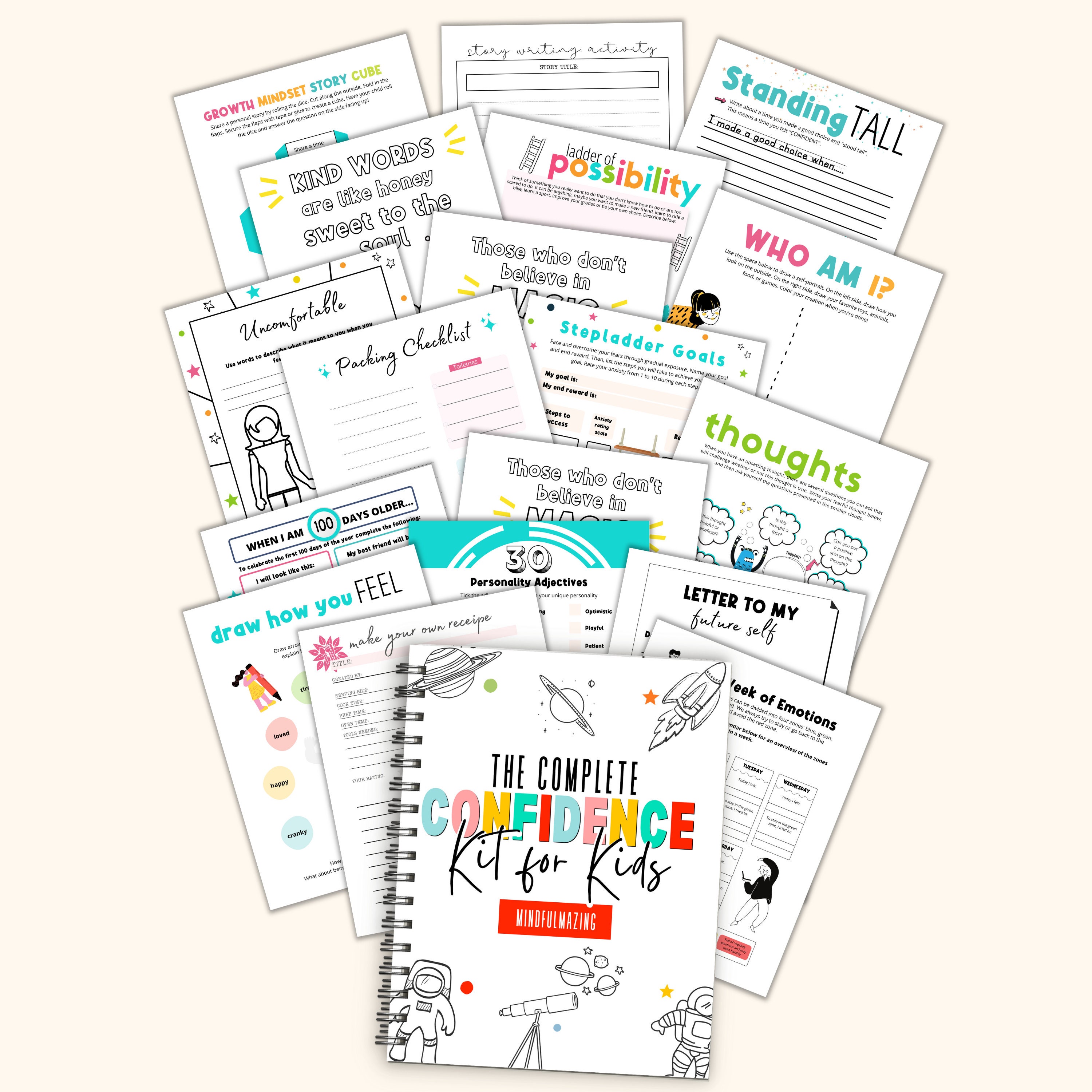 Confidence Self Esteem Printables for Kids Growth Mindset Downloadable ...