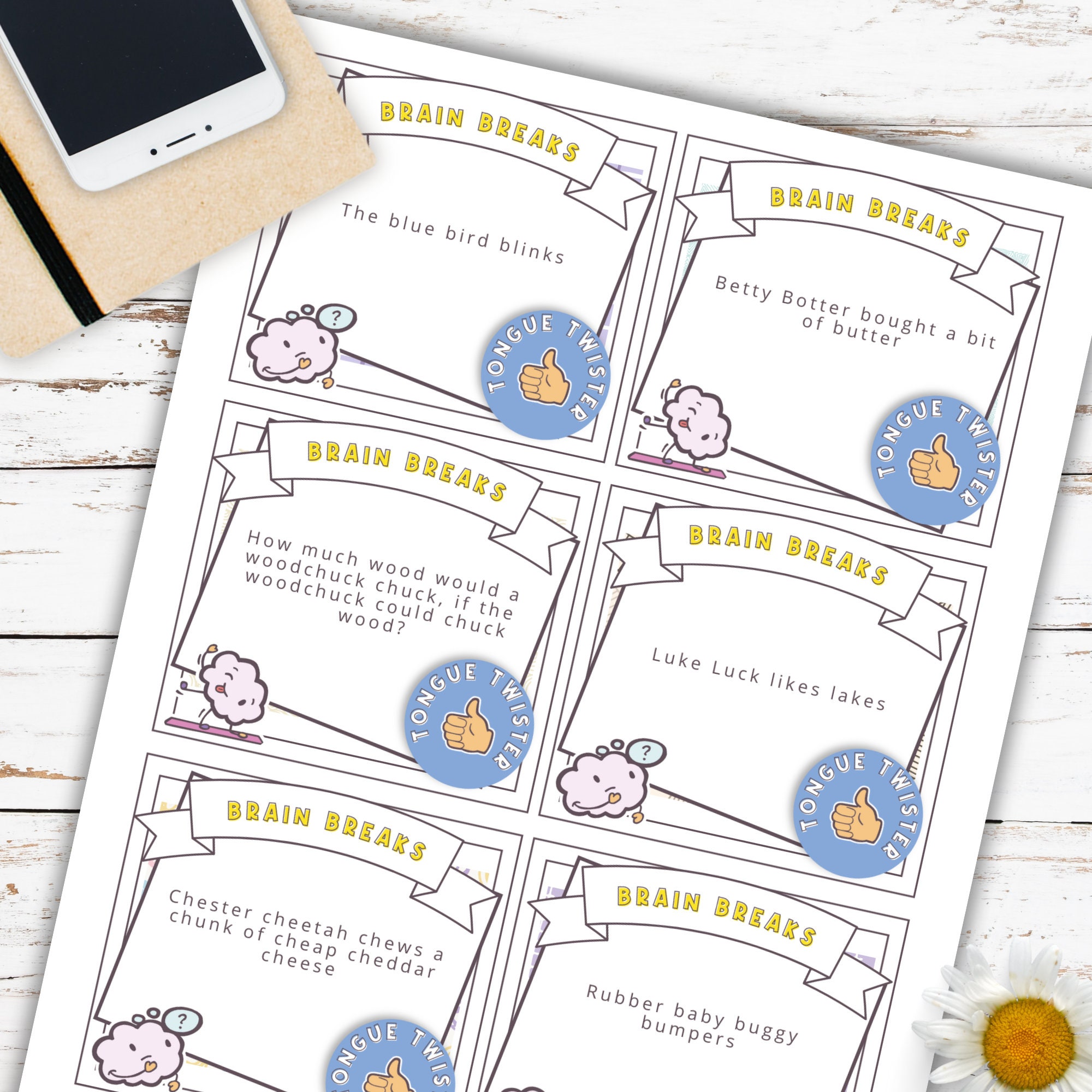 Brain Breaks Cards for Kids | Classroom Management | Movement Breaks ...