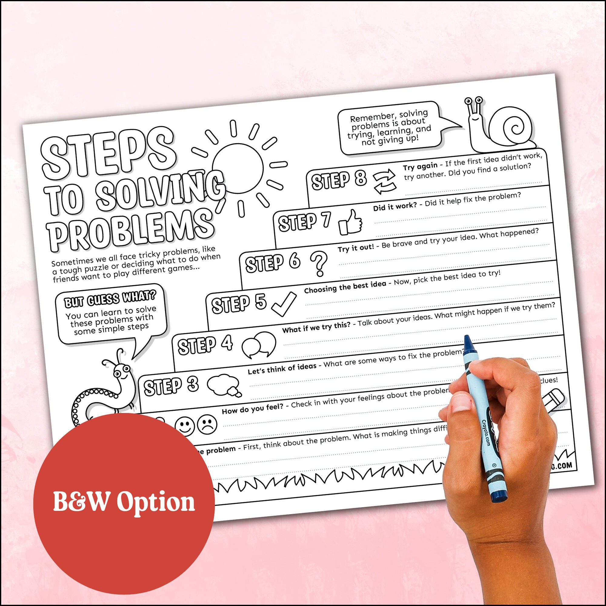 Problem-solving Poster | Life Skills for Kids | Empathy Activity | Spring Social Emotional ...