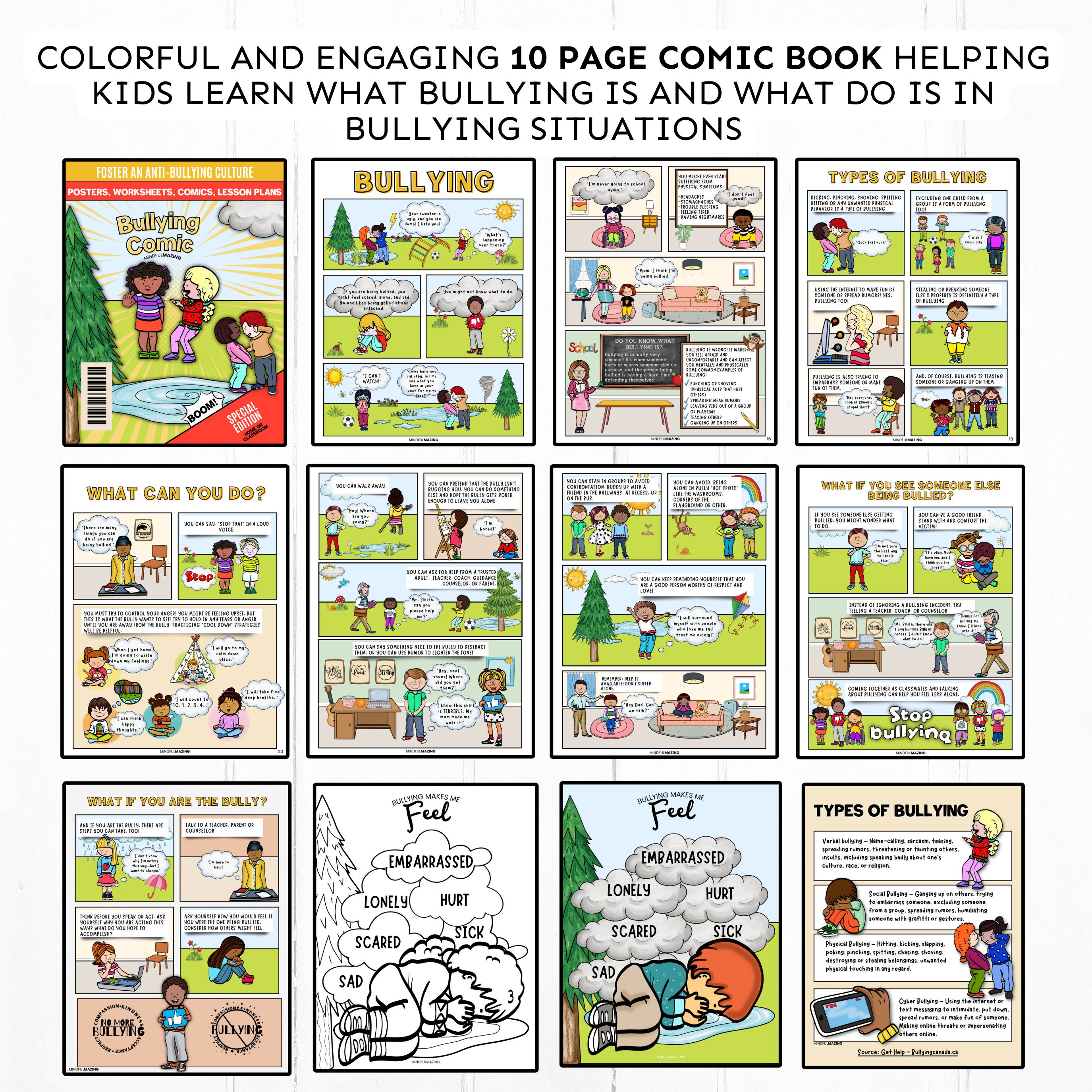 Anti-bullying Activities Bullying Worksheets Comic Positive ...