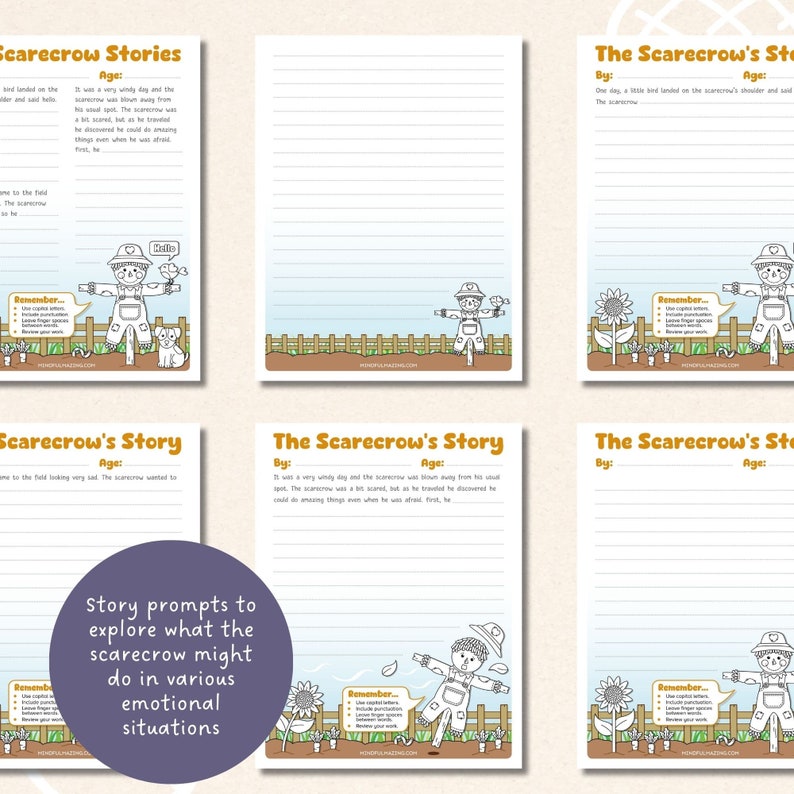 Emotions Activities Scarecrow Craft and Writing SEL Kit, Fall Social ...