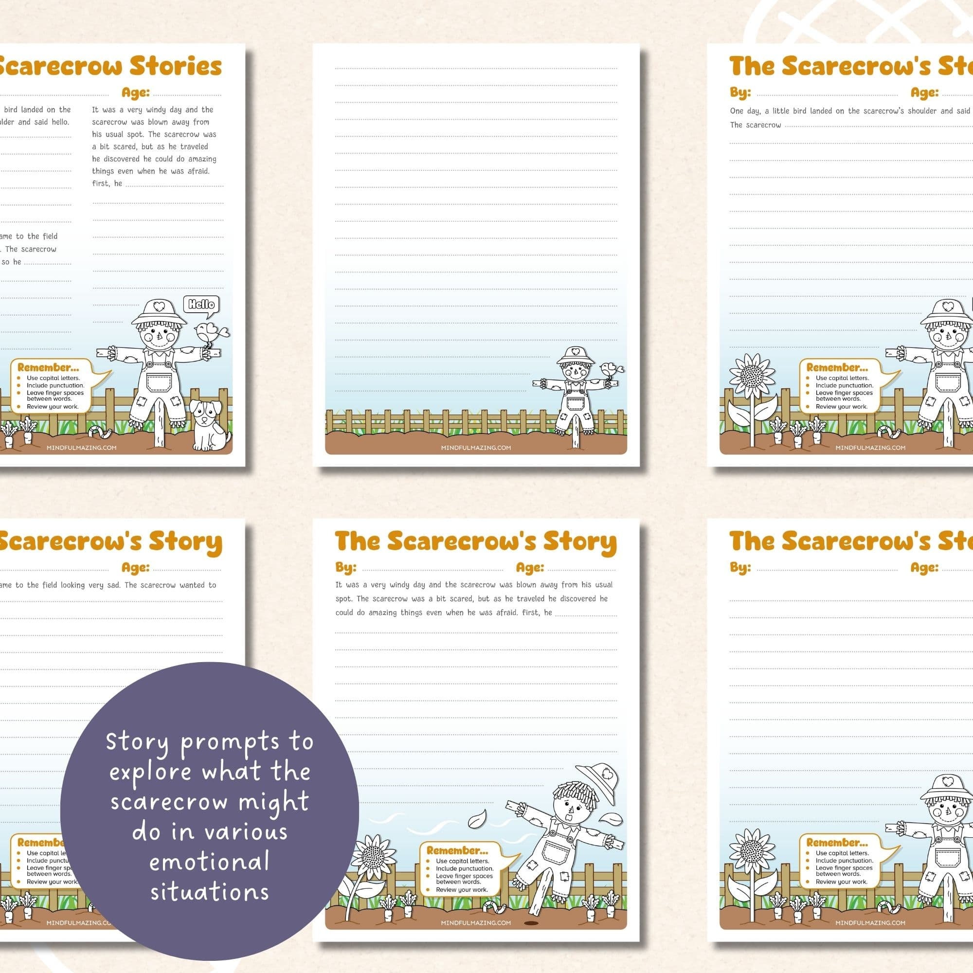 Emotions Activities Scarecrow Craft and Writing SEL Kit, Fall Social ...