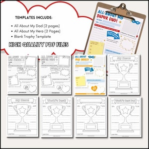 All About Dad Printable Questionnaire | Fathers Day Gift From Kids ...