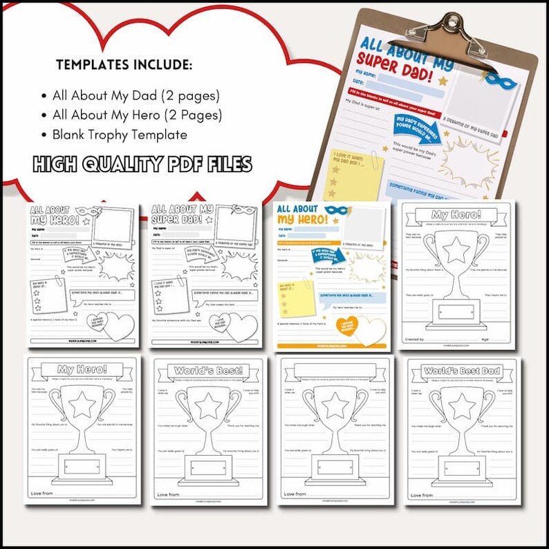 All About Dad Printable Questionnaire | Fathers Day Gift From Kids ...