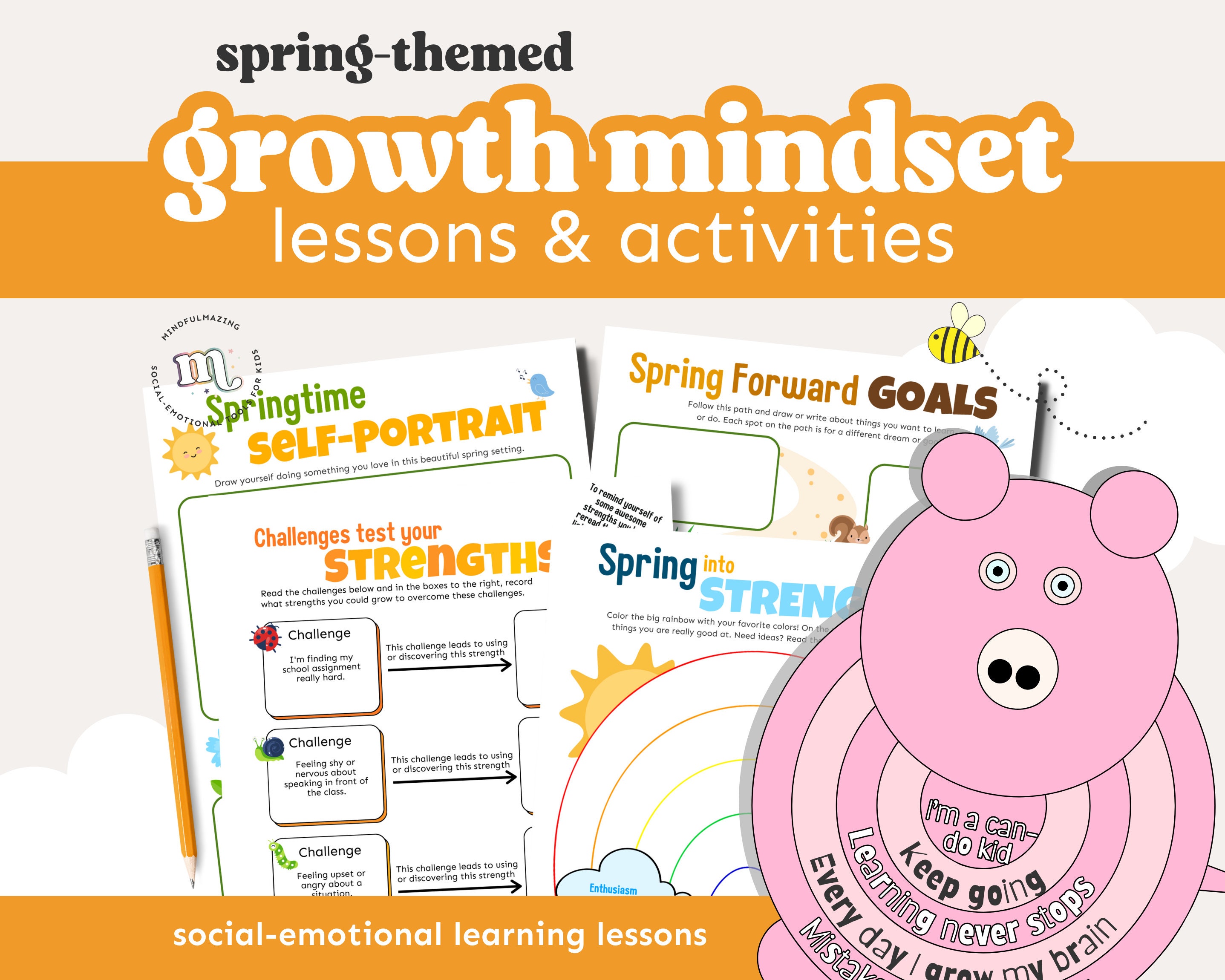 Growth Mindset Worksheets Life Skills for Kids Affirmation Coloring ...