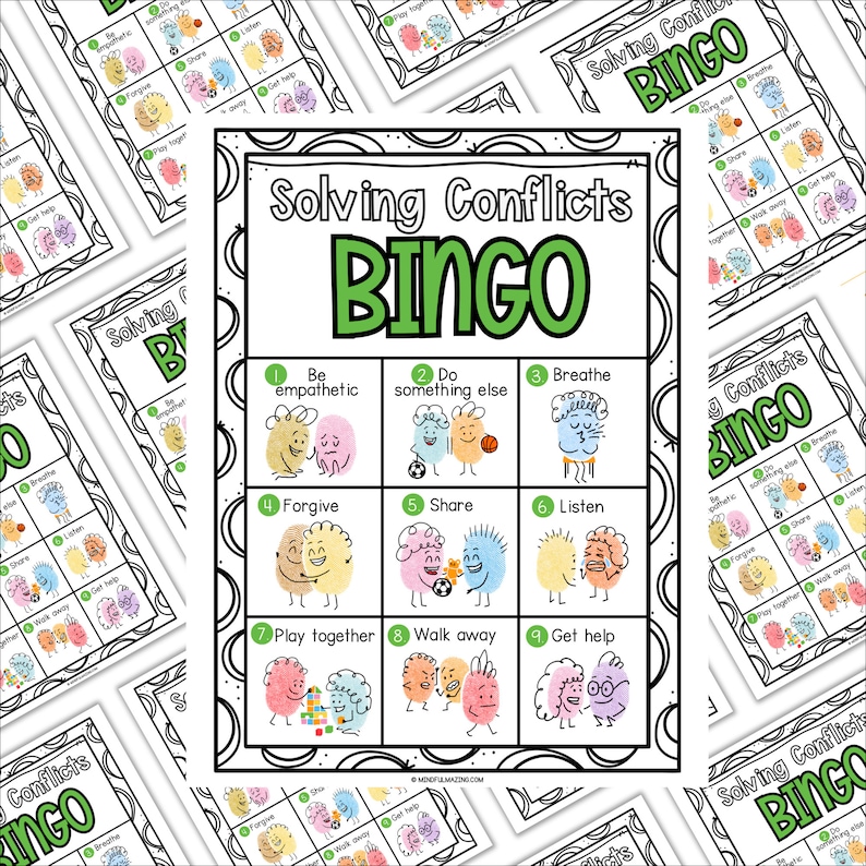 Conflict Resolution BINGO Game | Printable BINGO Game | 24 Players ...