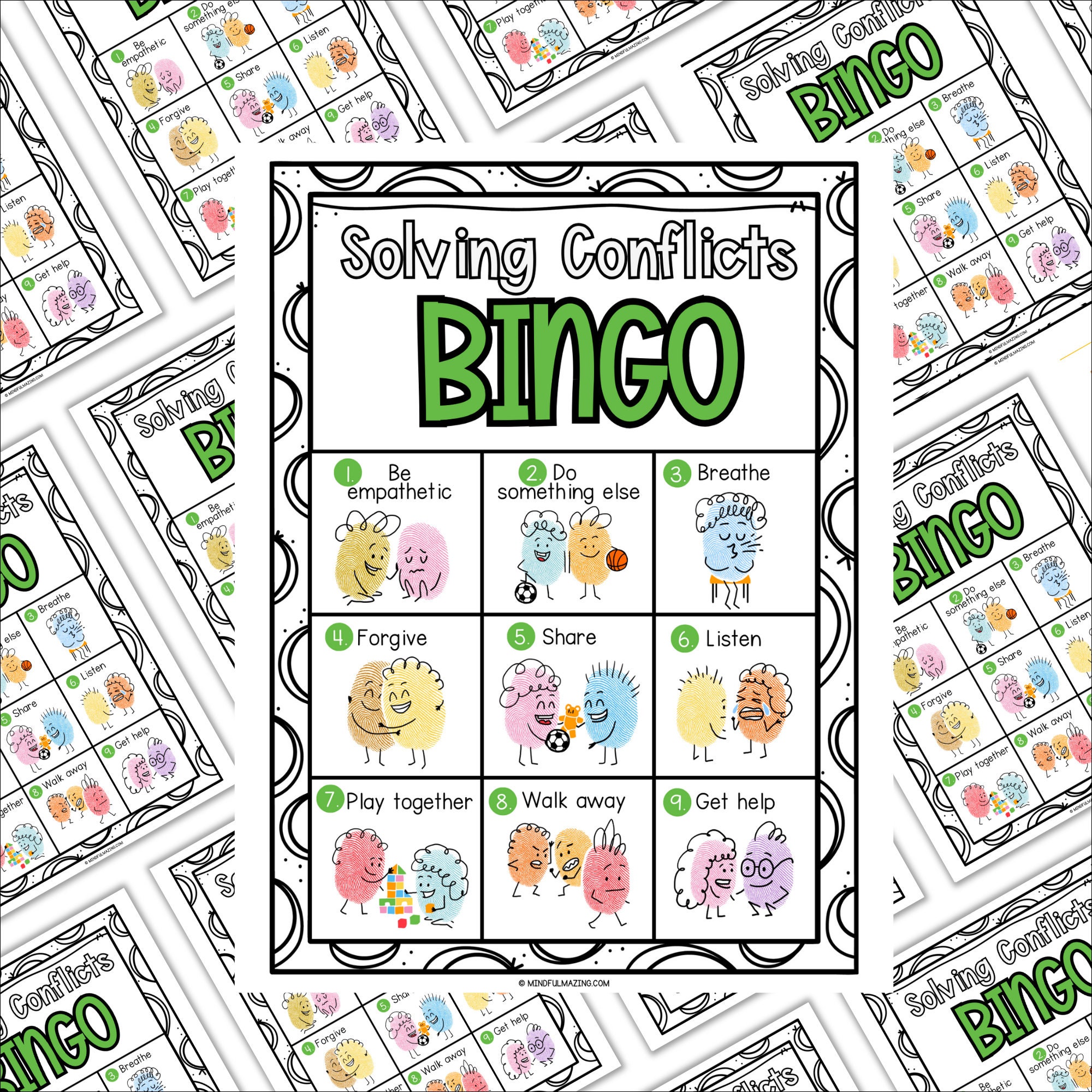Conflict Resolution BINGO Game | Printable BINGO Game | 24 Players ...