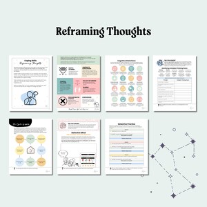 Teen Therapy Worksheets Bundle, Therapist Journal Anxiety, Teenagers ...