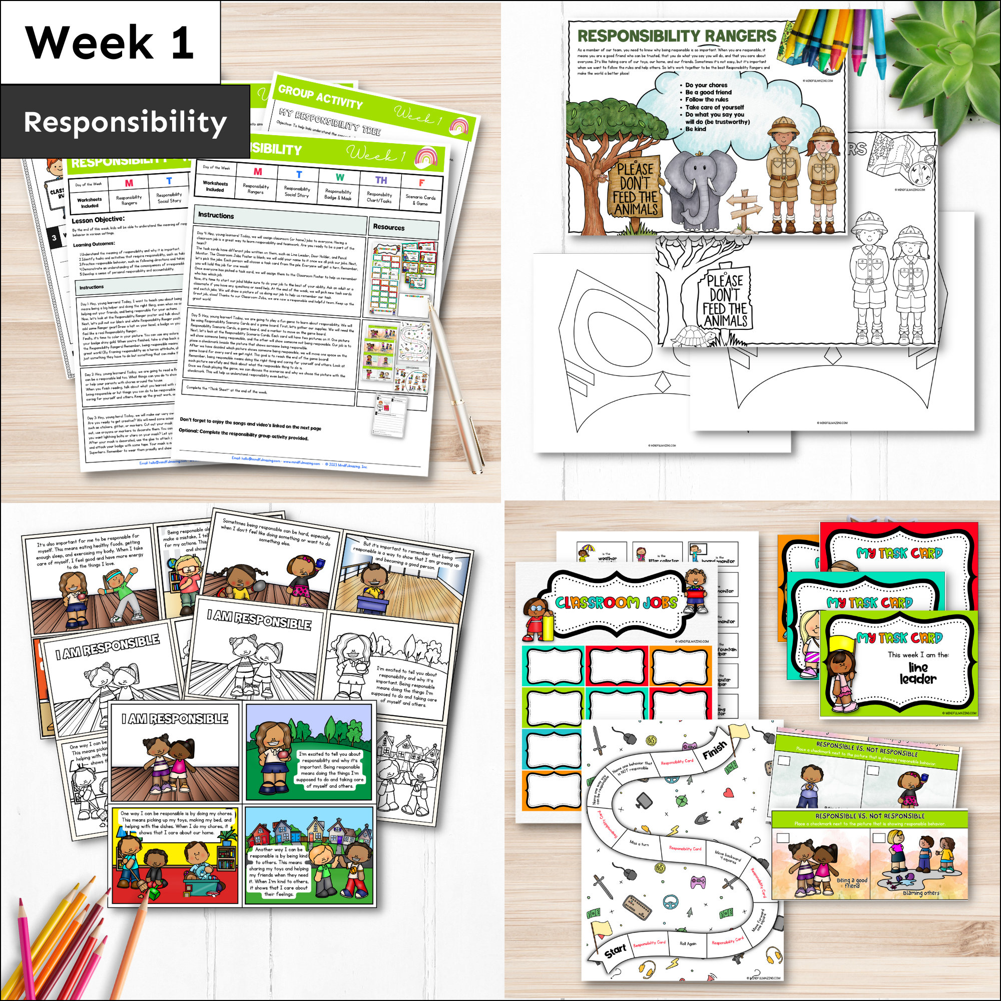 Responsibility Lessons | Responsibility Worksheet| Social Emotional ...
