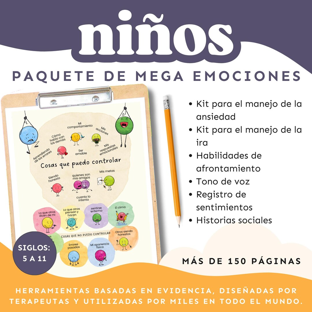 Súper Paquete Mega Emociones para Niños, Ansiedad, Ira, Tono de Voz ...