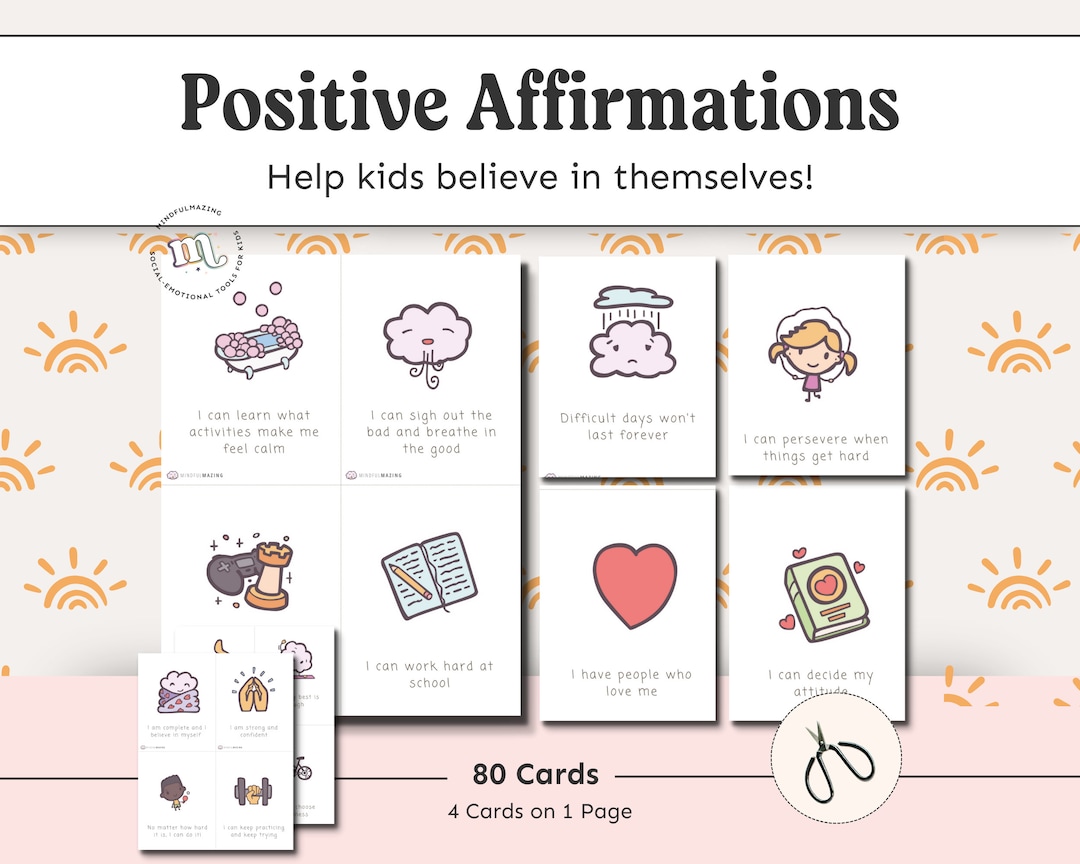 Positive Affirmations for Kids Affirmation Cards Affirmation for Kids ...