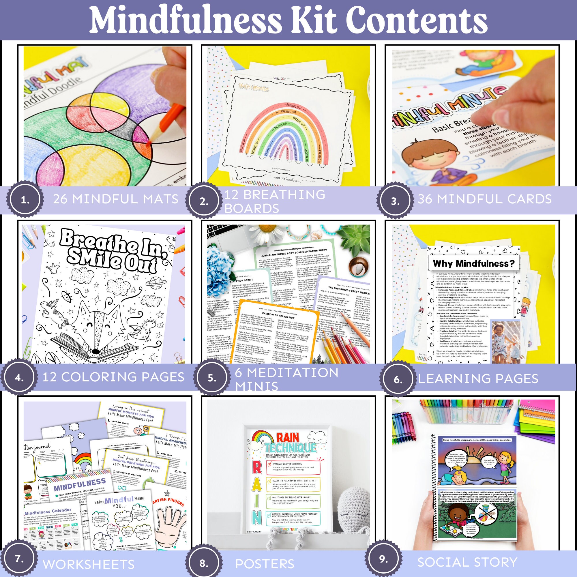 Mindful Breathing Activities for Kids, Breathing Cards, Calming Corners ...