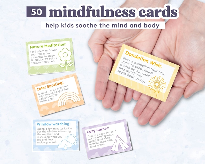 Mindfulness Cards and Journal- Great for Brain Breaks, Calming Down ...