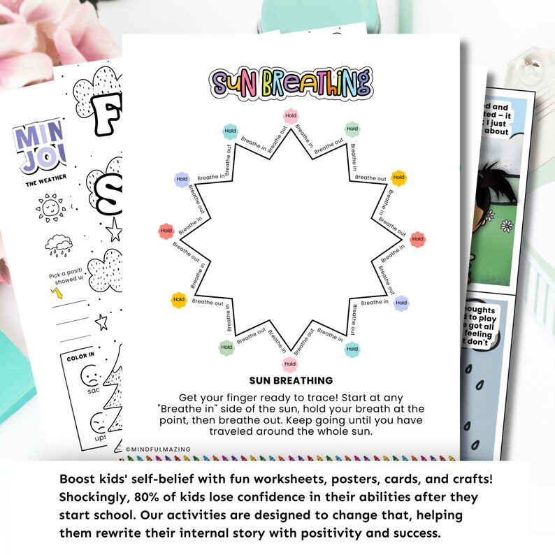 Mindful Breathing Activities for Kids, Breathing Cards, Calming Corners ...