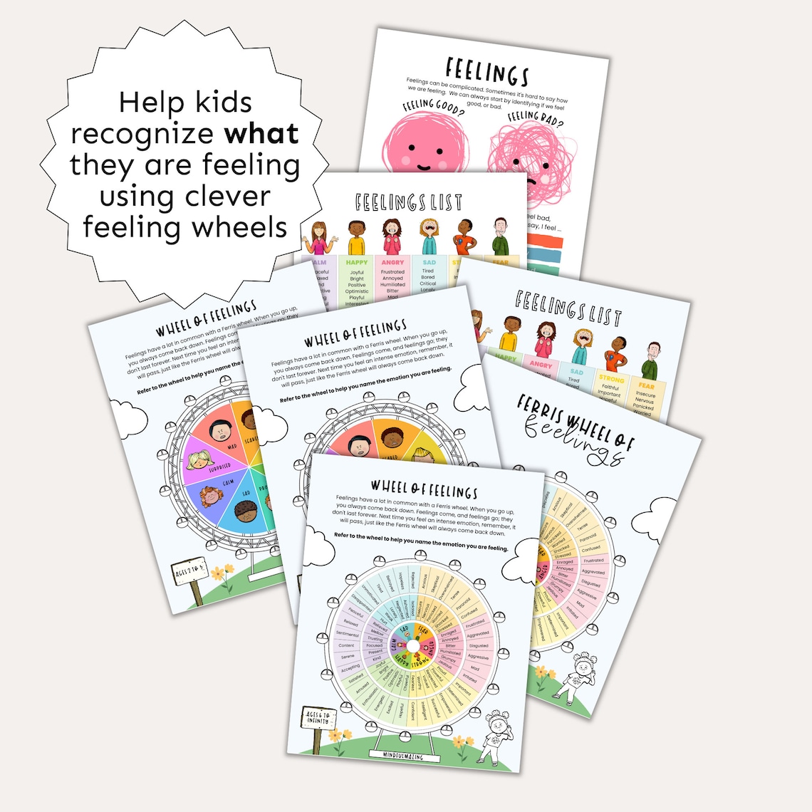 Feelings Wheels Coping Strategies Poster Coping Skills Cards Feelings ...