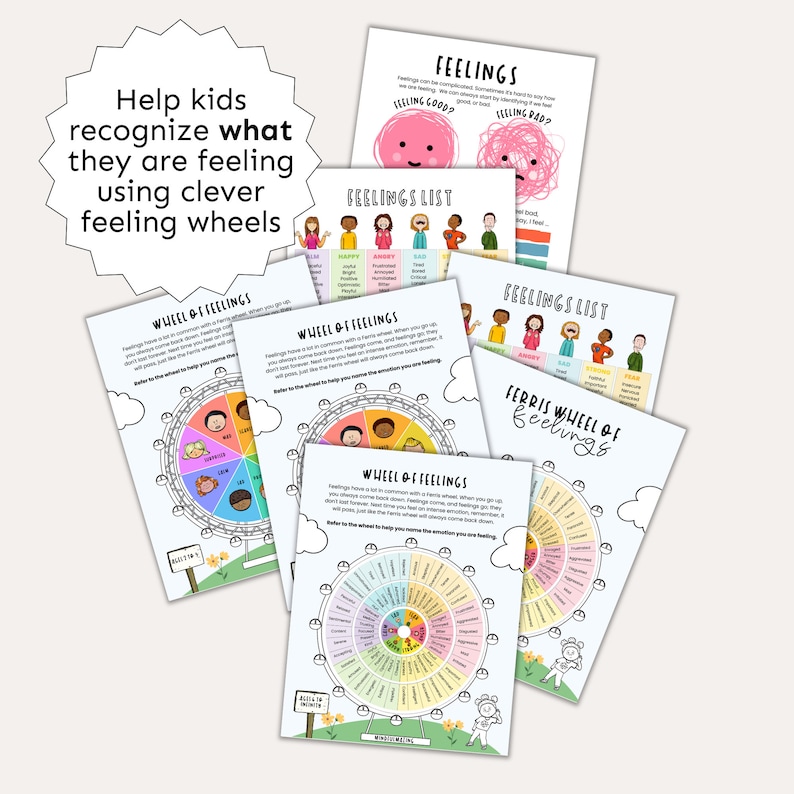 Feelings Wheels Coping Strategies Poster Coping Skills Cards Feelings ...