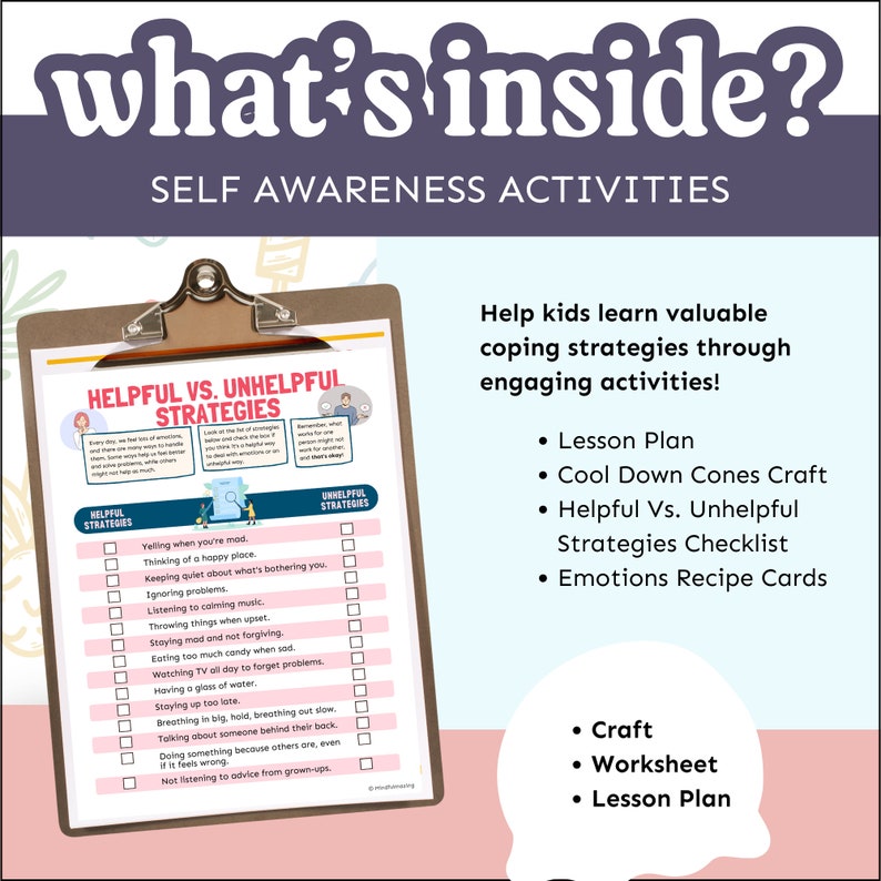 Cool Down Cones Coping Strategies, Coping Skills List, Emotional ...