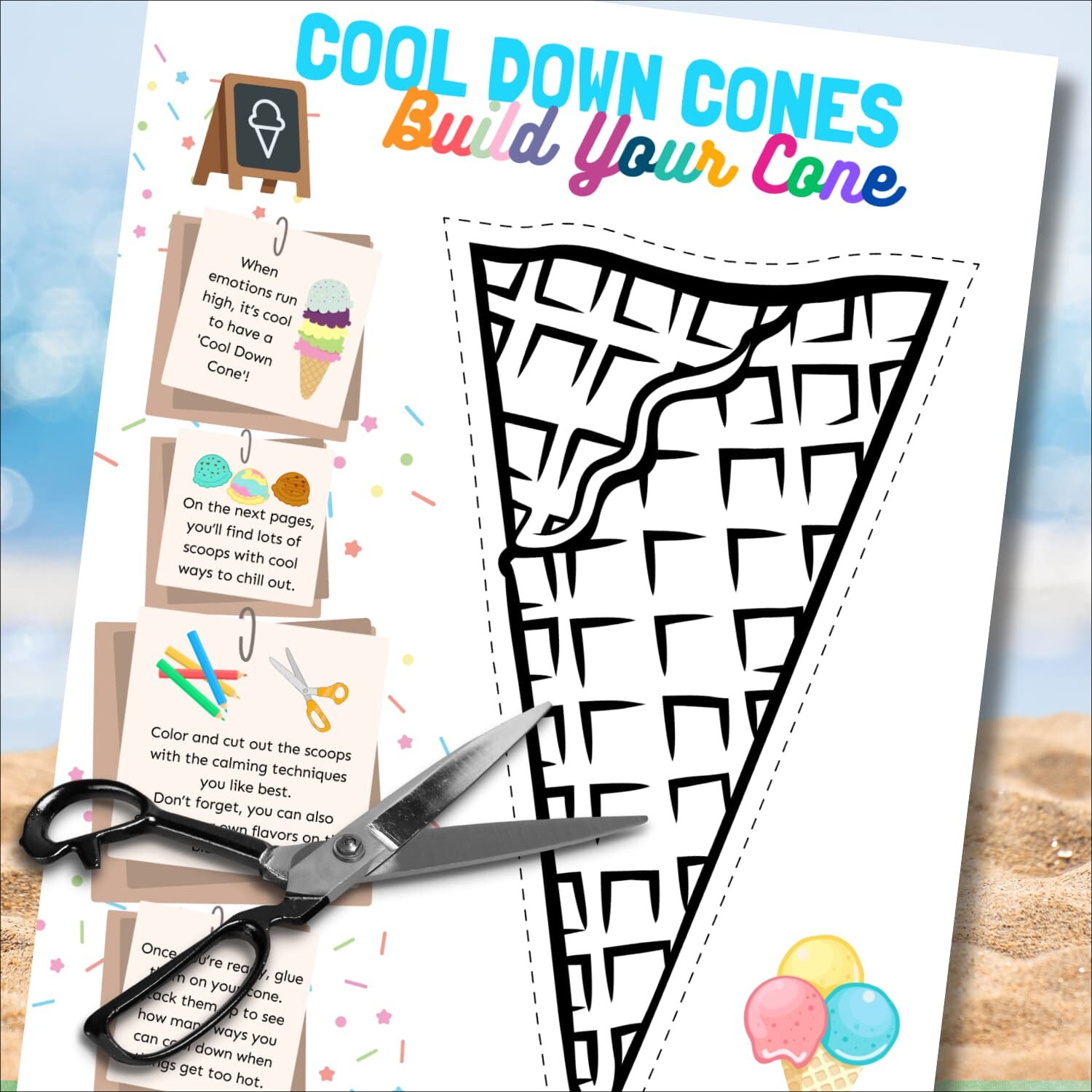 Cool Down Cones Coping Strategies, Coping Skills List, Emotional ...