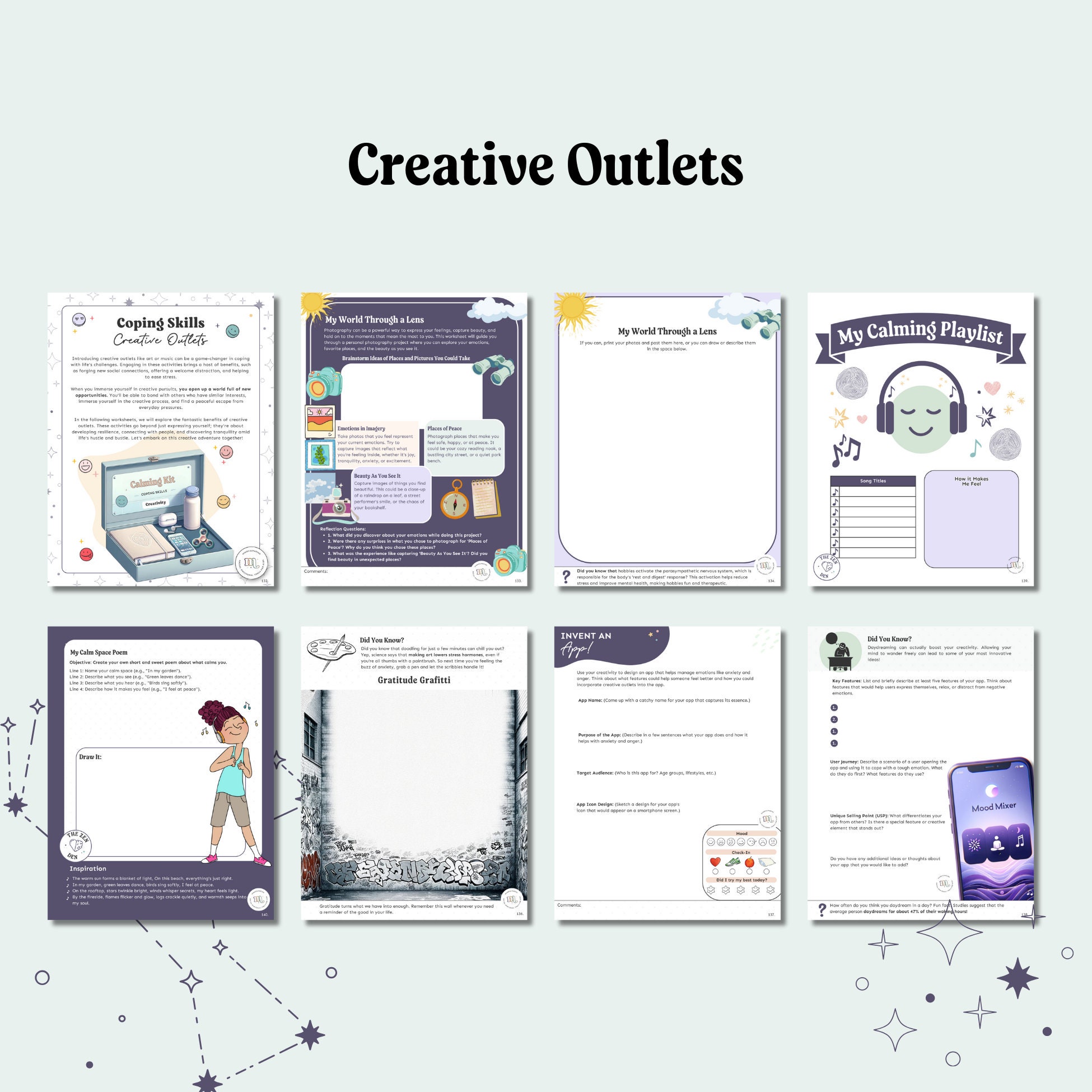 Teen Therapy Worksheets Bundle, Therapist Journal Anxiety, Teenagers ...