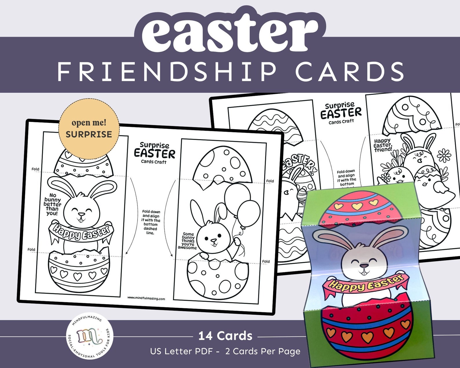 Easter Friendship Card Set Printable, SEL Friendship Crafts, Spring ...