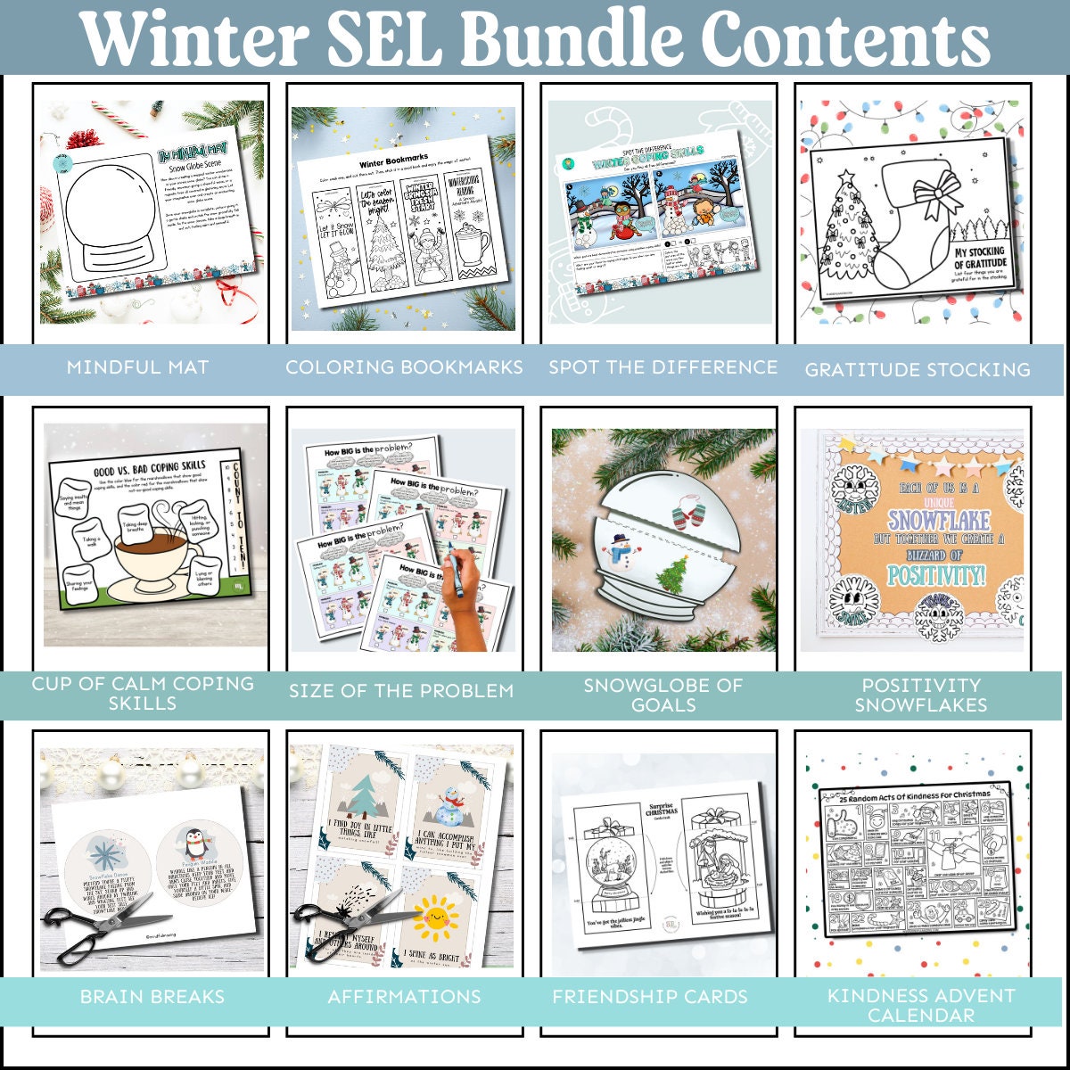 Winter Activities for Kids | Winter Crafts for Kids | SEL Lessons - Etsy