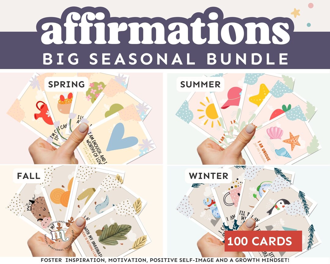 Affirmation Cards Printable, Positive Affirmations for Kids, Summer ...