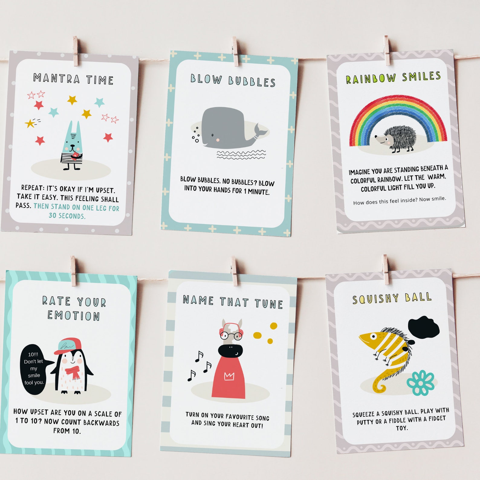 Calm Down Cards | Mindfulness Cards | Breathing Cards | Coping Skills ...