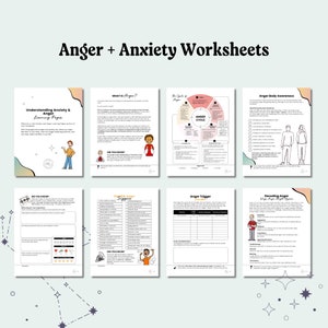 Teen Therapy Worksheets Bundle, Therapist Journal Anxiety, Teenagers ...