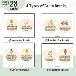 Spring Brain Breaks | Brain Break Activities | Brain Break Cards ...