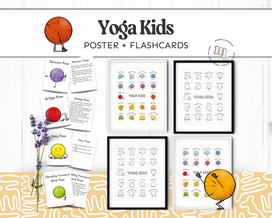 Yoga Cards for Kids Yoga Poster Set Yoga Pose Cards for Kids Calming ...