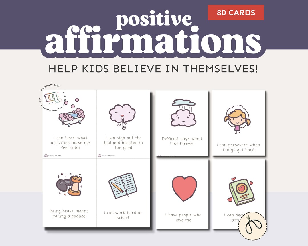 Positive Affirmations for Kids | Affirmation Cards | Affirmation for ...