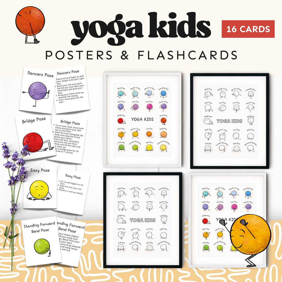Yoga Cards for Kids | Yoga Poster Set | Yoga Pose Cards for Kids ...