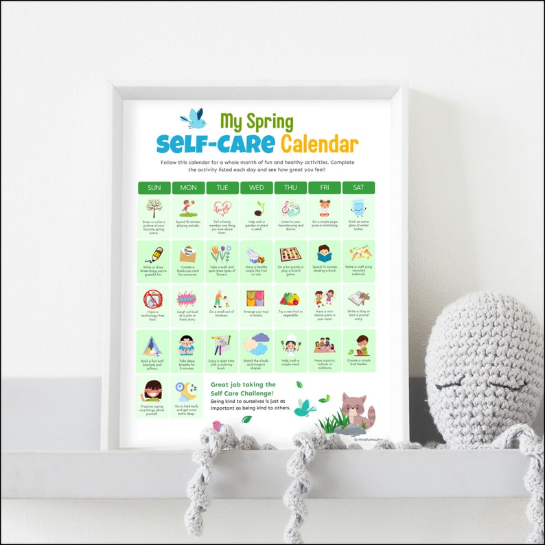 Self Care Calendar for Kids Self Care Journal Life Skills Selfcare ...