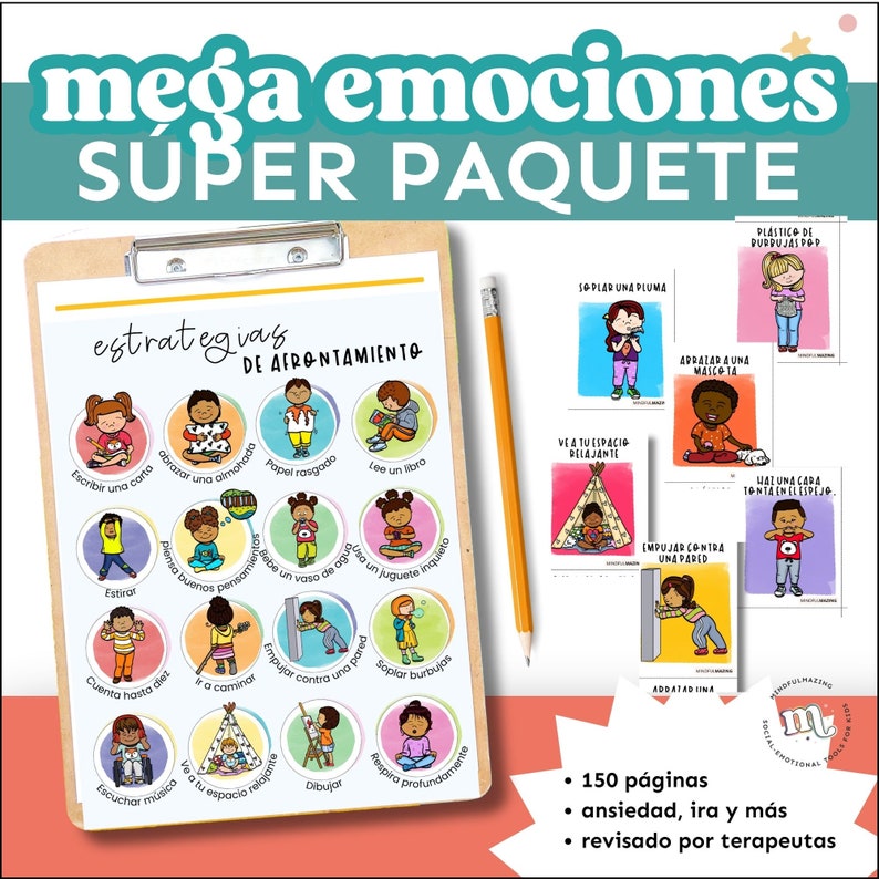 Buy Súper Paquete Mega Emociones Para Niños, Ansiedad, Ira, Tono De Voz ...