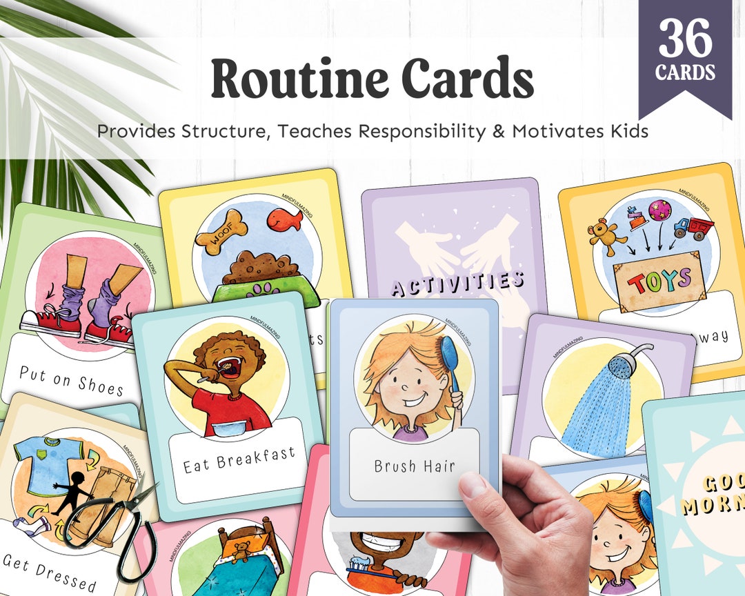 Routine Cards for Kids Routine Cards Toddler Chore Cards for Kids Daily ...