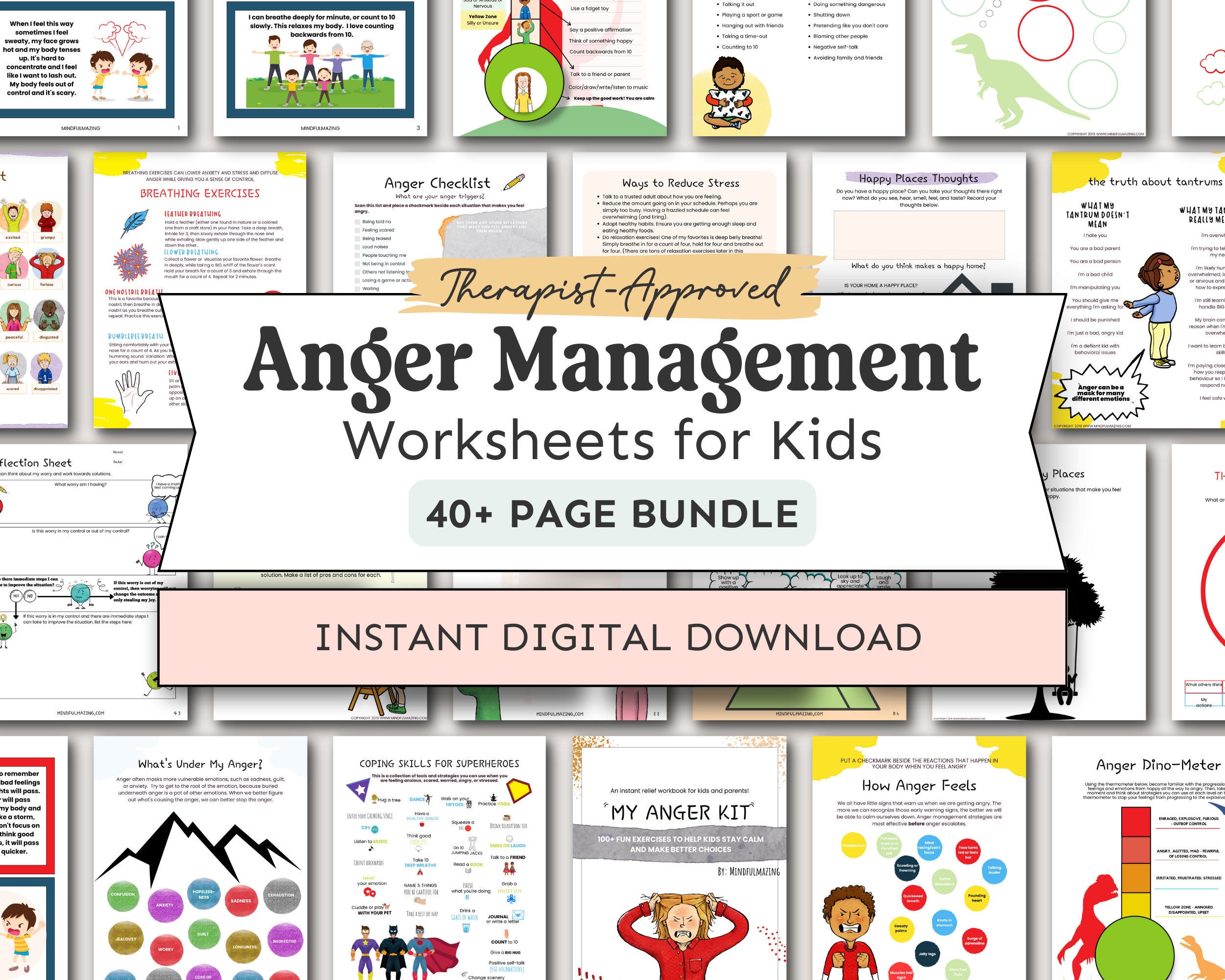 Anger Management Worksheets, Anger Journal, Anger Thermometer | Anger ...