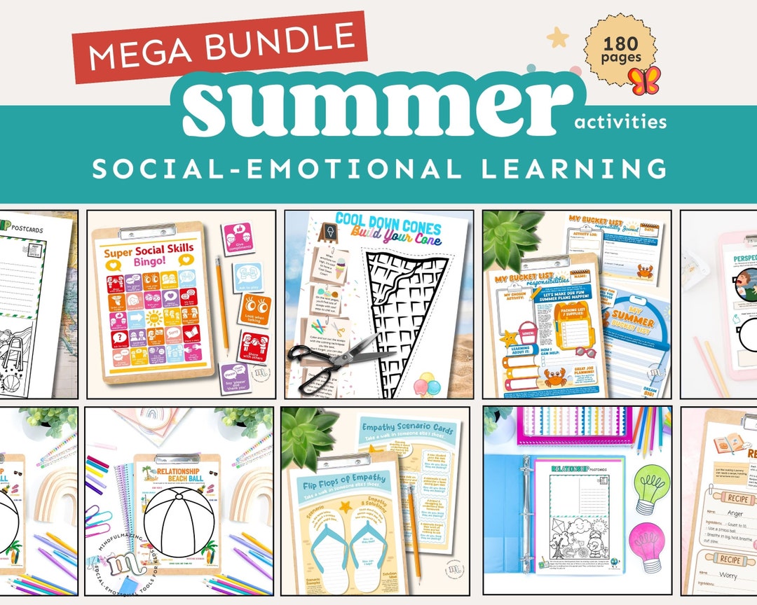 Social Emotional Learning Activities, Summer Bundle, Summer Activities ...