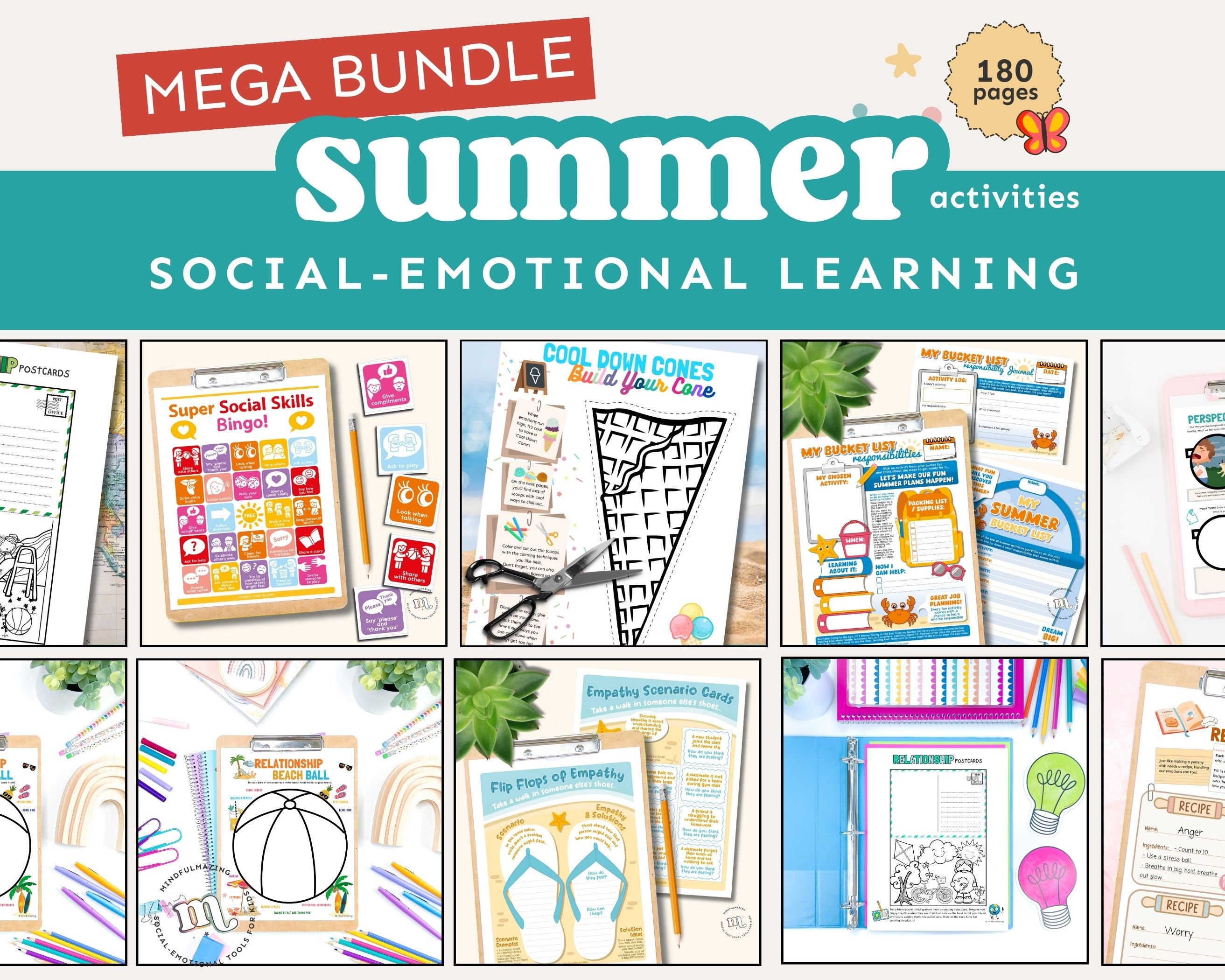 Social Emotional Learning Activities, Summer Bundle, Summer Activities ...