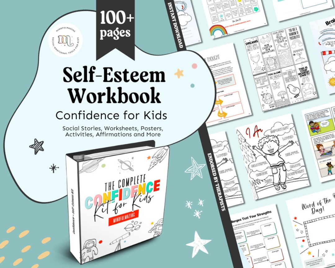 Confidence Self Esteem Printables for Kids Growth Mindset Downloadable ...