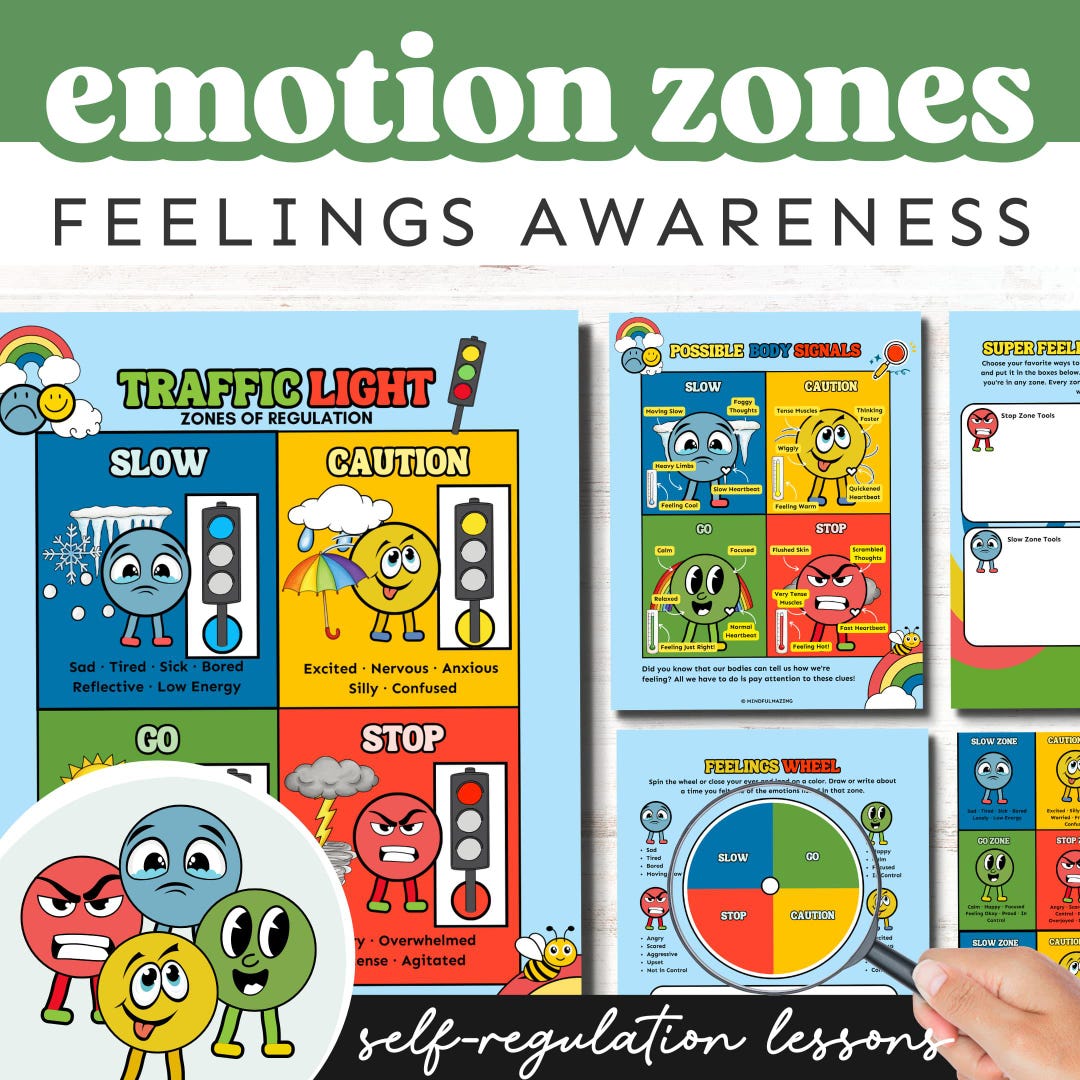 Emotional Regulation | Zones of Regulation | Feeling & Emotion Zone ...