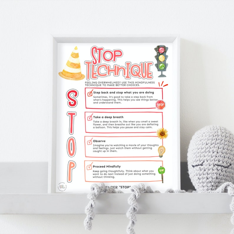 STOP Technique Poster | RAIN Technique | Calming Down Techniques ...