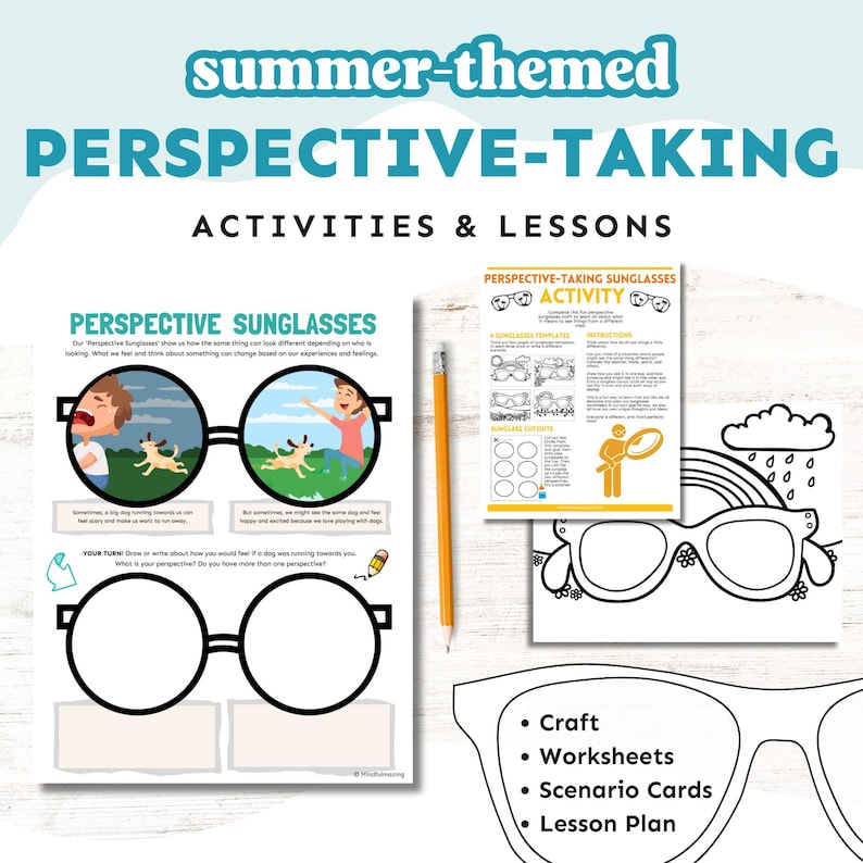 Perspective Taking Worksheets | Sunglasses Activities | Empathy ...