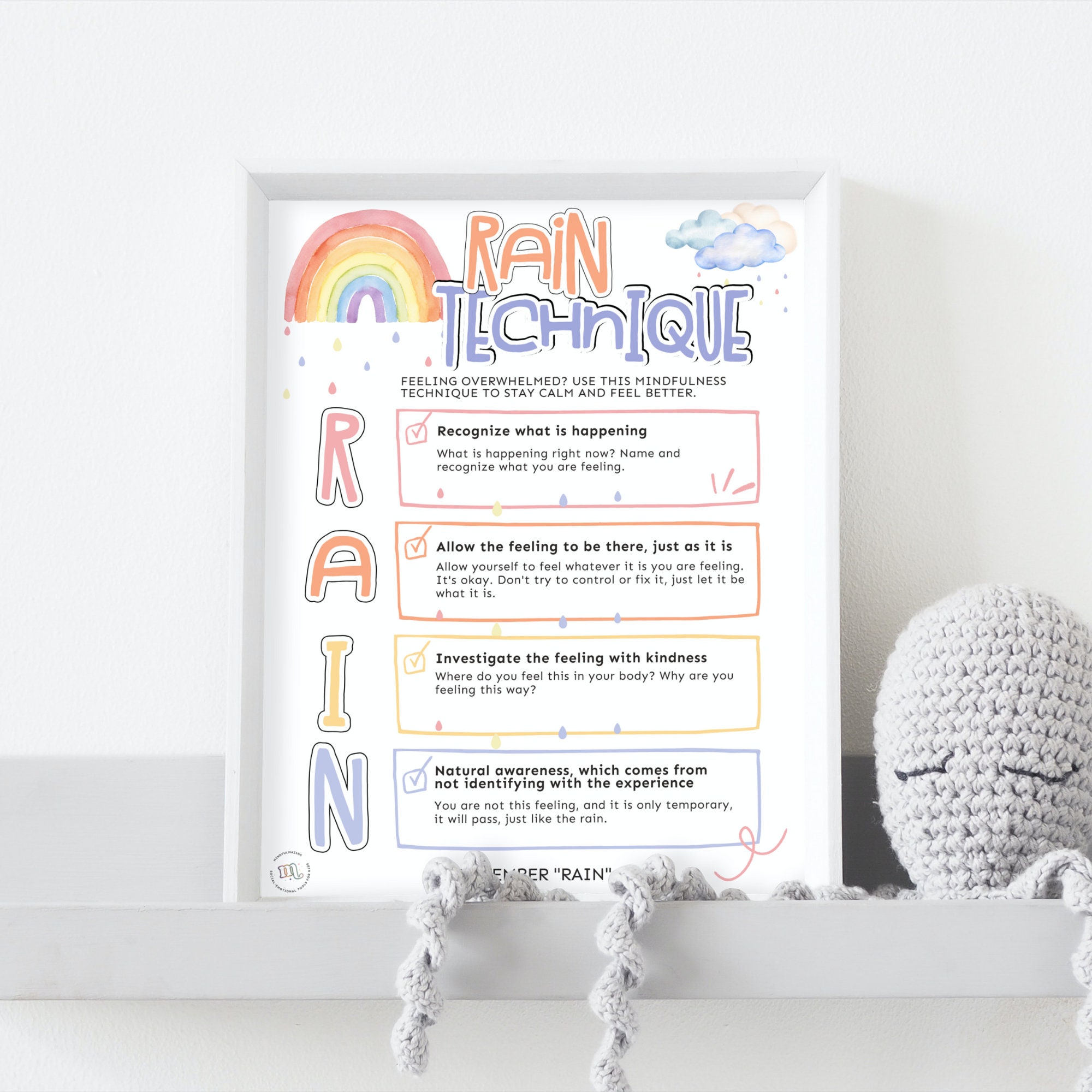 STOP Technique Poster | RAIN Technique | Calming Down Techniques ...