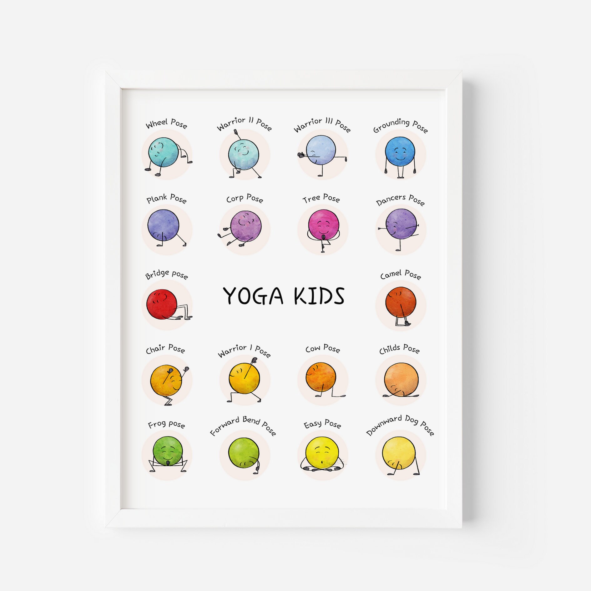 Yoga Cards for Kids Yoga Poster Set Yoga Pose Cards for Kids Calming ...